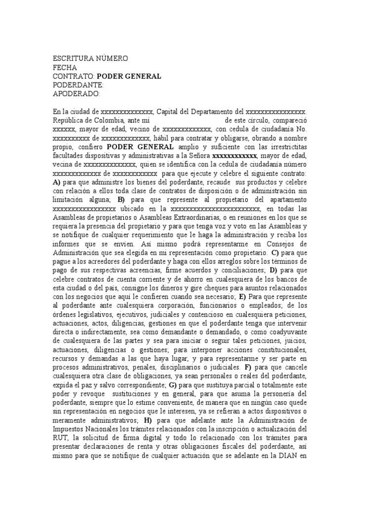 PODER GENERAL Modelo | PDF | Propiedad | Justicia