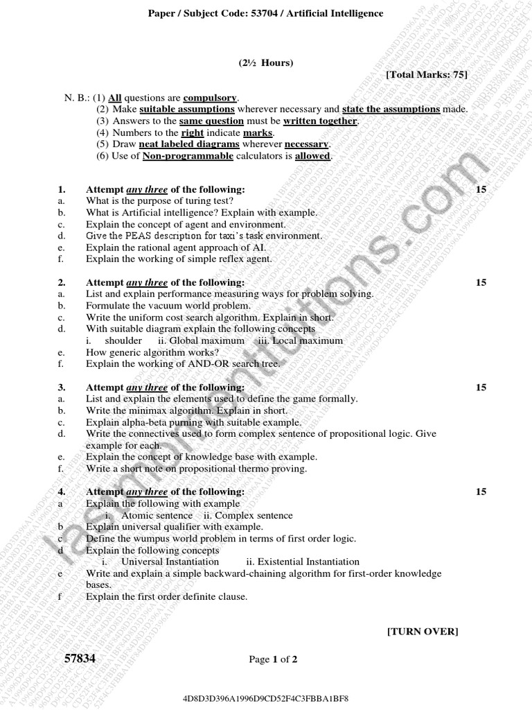 Tybsc-It Sem5 Ai Apr19 | PDF | Artificial Intelligence | Intelligence ... Tybsc-It Sem5 Ai Apr19 | PDF | Artificial Intelligence | Intelligence ...