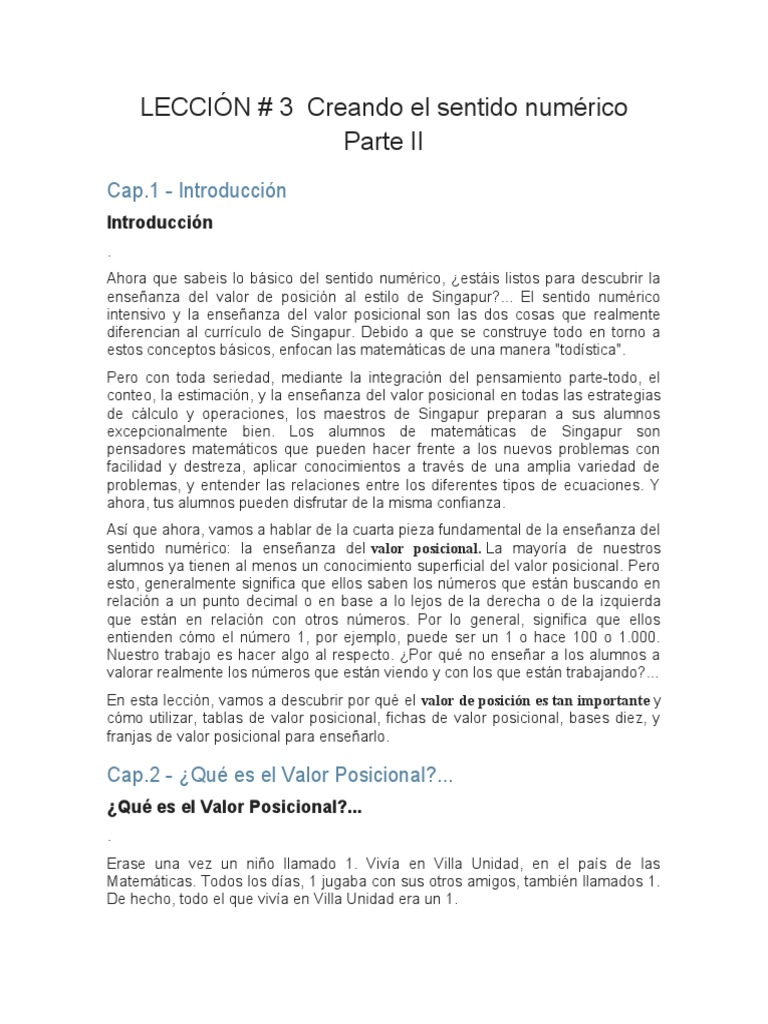 LECCIÓN 3 Creando Sentido Numerico II | PDF | Pensamiento | Color