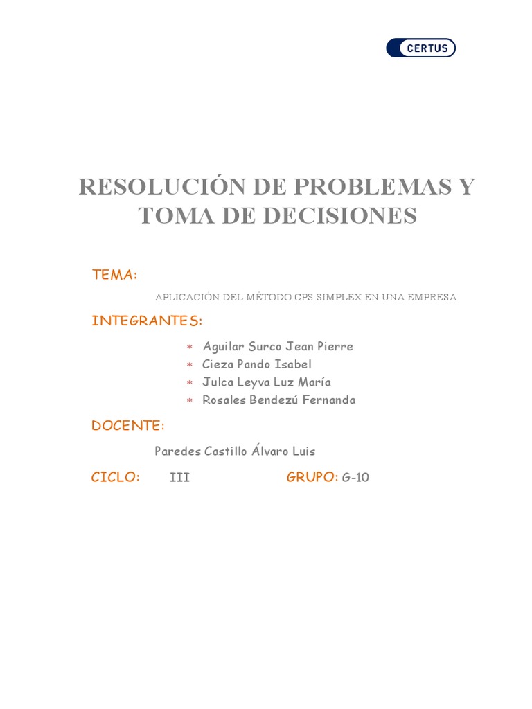 Aplicación Del Método CPS Simplex en Metro3 | PDF | Supermercado | Economias