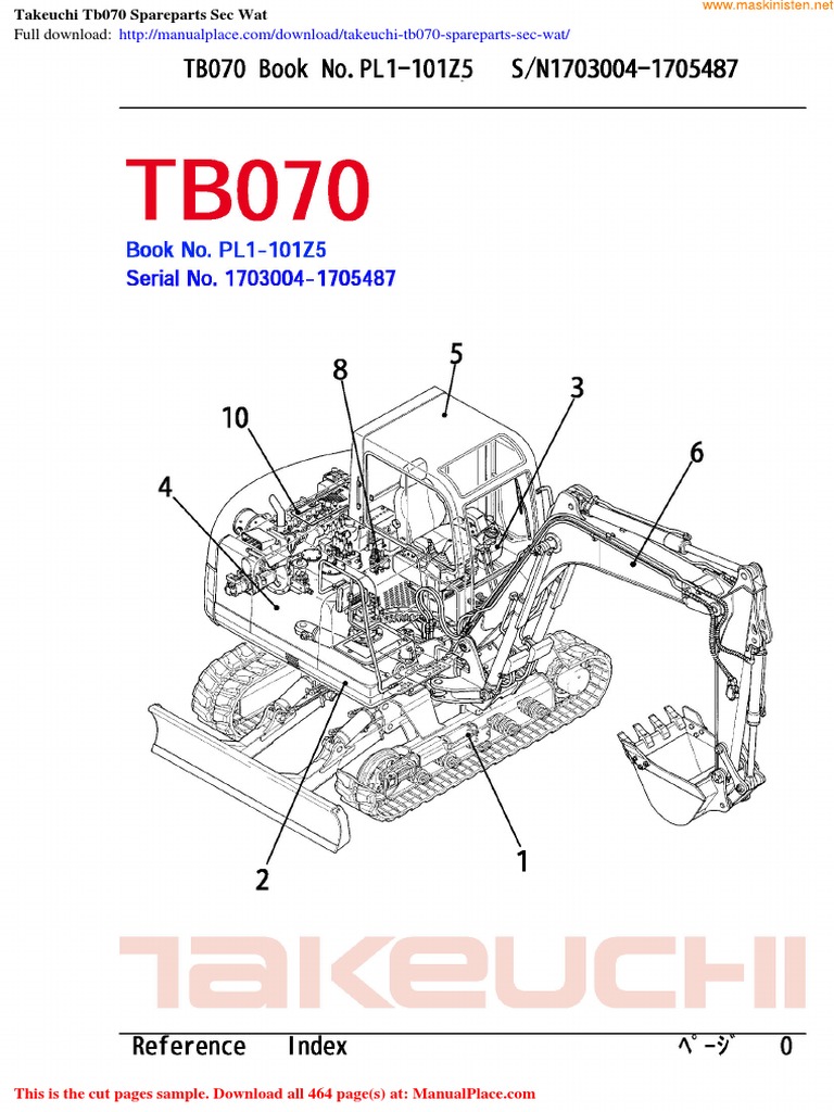 Takeuchi Tb070 Spareparts Sec Wat | PDF
