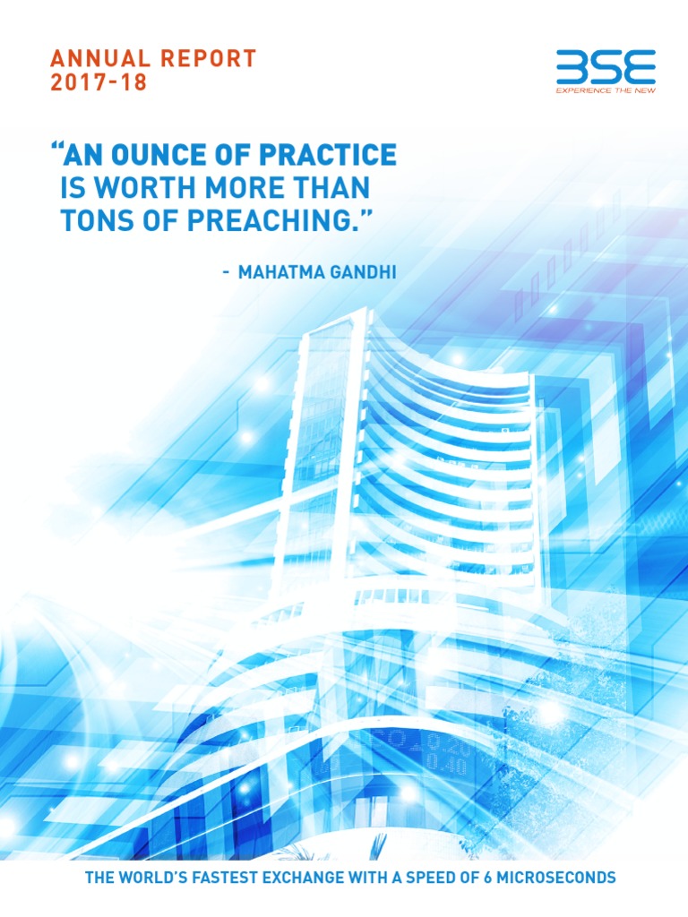 BSE Annual Report 2017 18 | PDF | Net Income | Financial Services