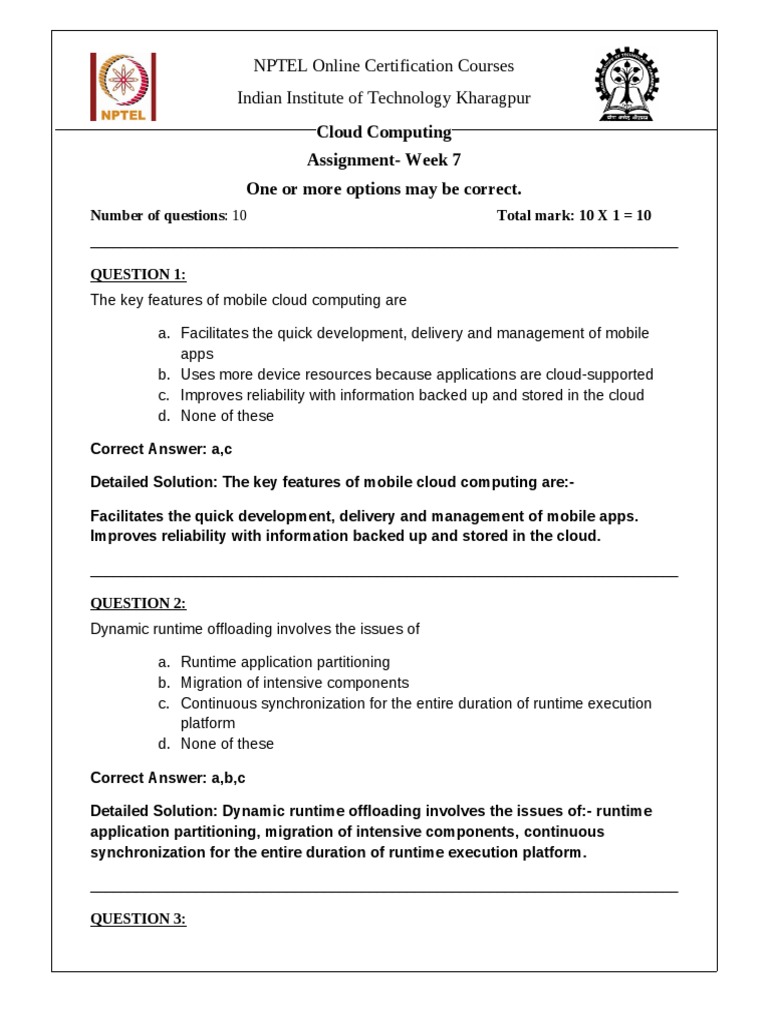 NPTEL Week 7 | Download Free PDF | Cloud Computing | Computer Network