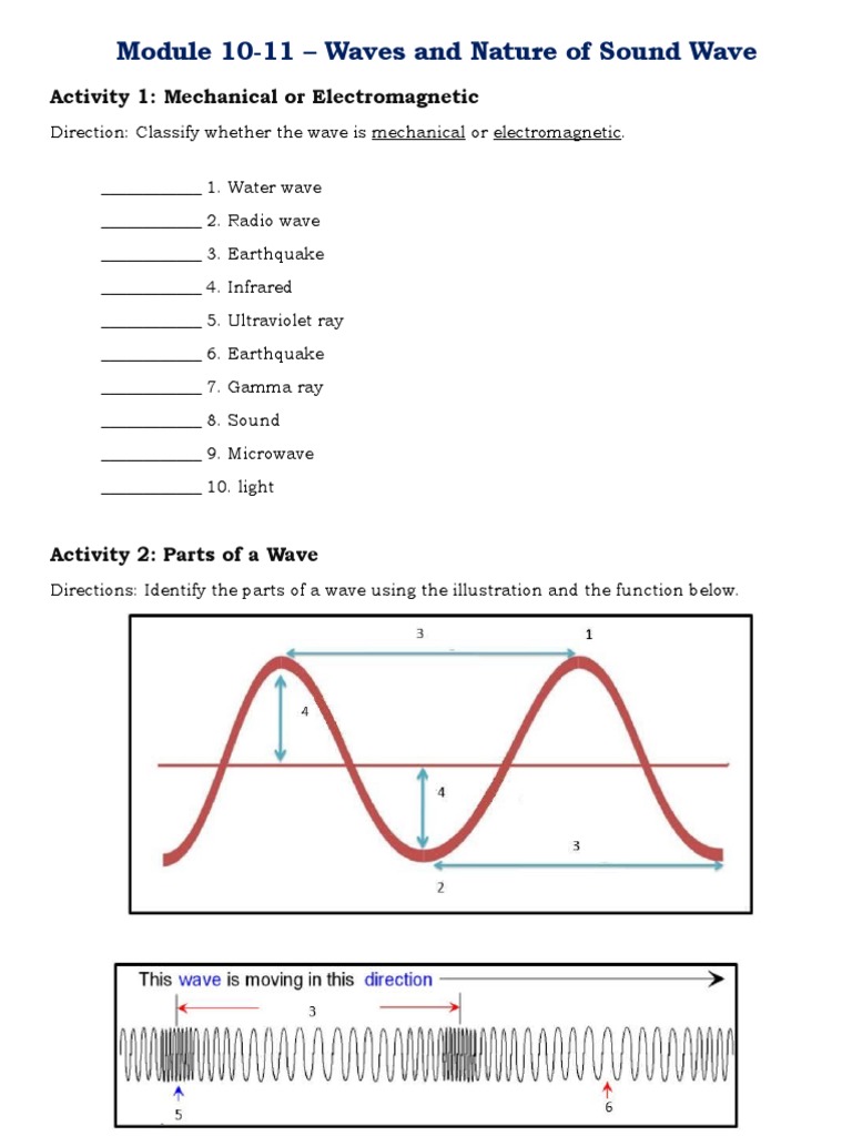 Module 10 11 Waves Nature of Sound Wave | PDF | Waves | Sound