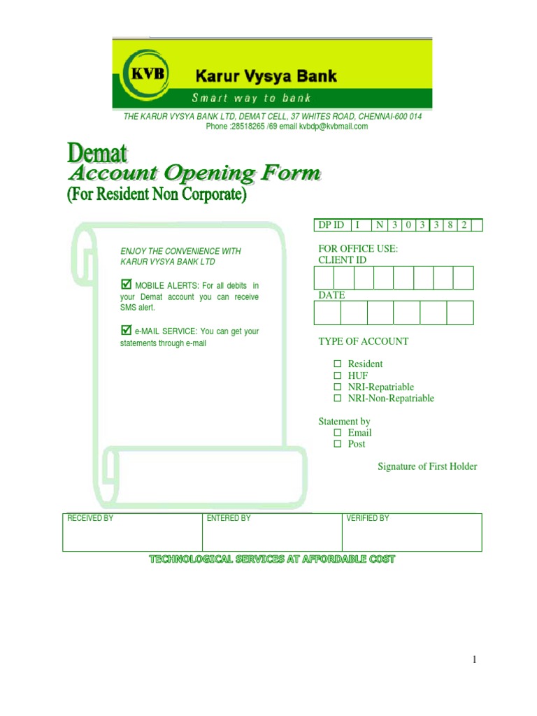 Demat Request Form Retail | Identity Document | Cheque