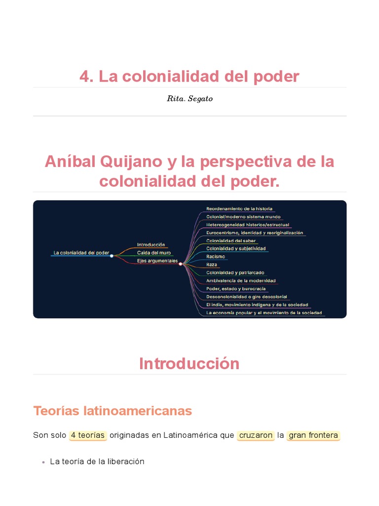 La Colonialidad Del Poder. Segato | Descargar gratis PDF | Teoría de ...