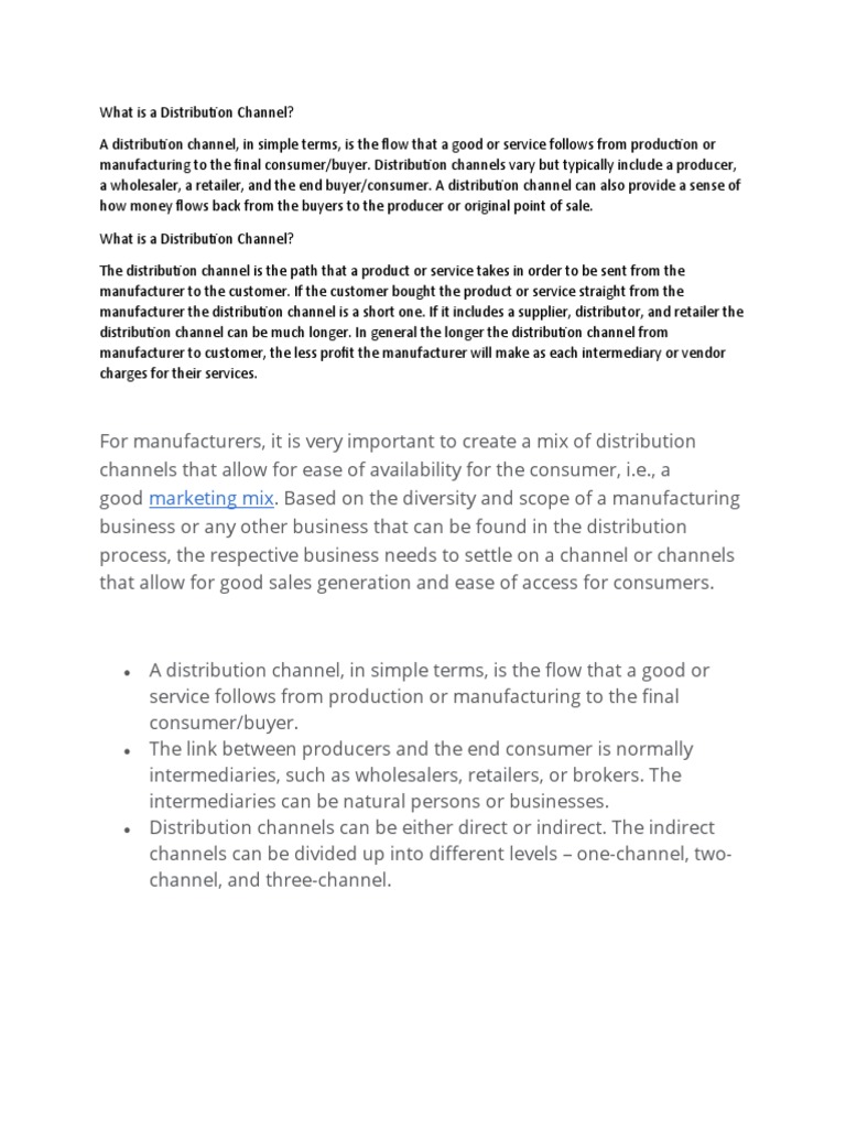 Distribution Channel | PDF | Retail | Business