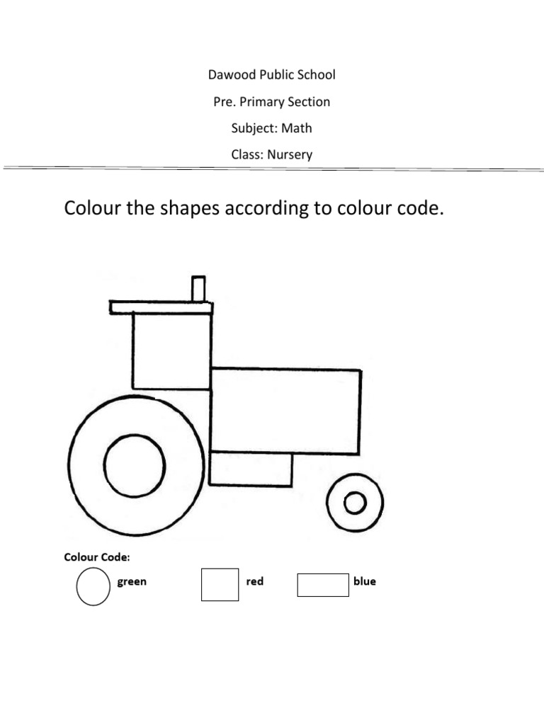  Template Colour The Shapes According Colour Code PDF