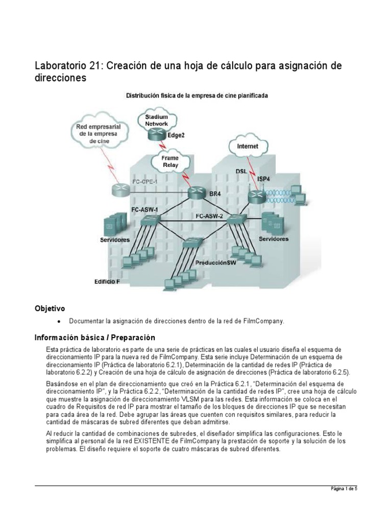 21 Creación de Una Hoja de Cálculo para Asignación de Direcciones | Descargar gratis PDF ...