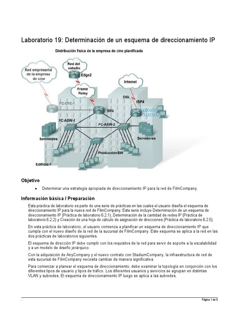 19 Determinación de un esquema de direccionamiento IP | PDF | Dirección IP | Red de computadoras
