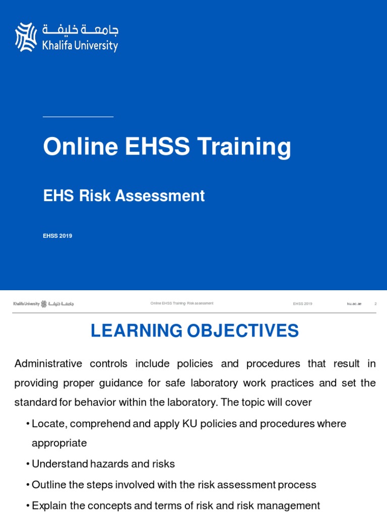EHS Risk Assessment | PDF | Risk Assessment | Risk
