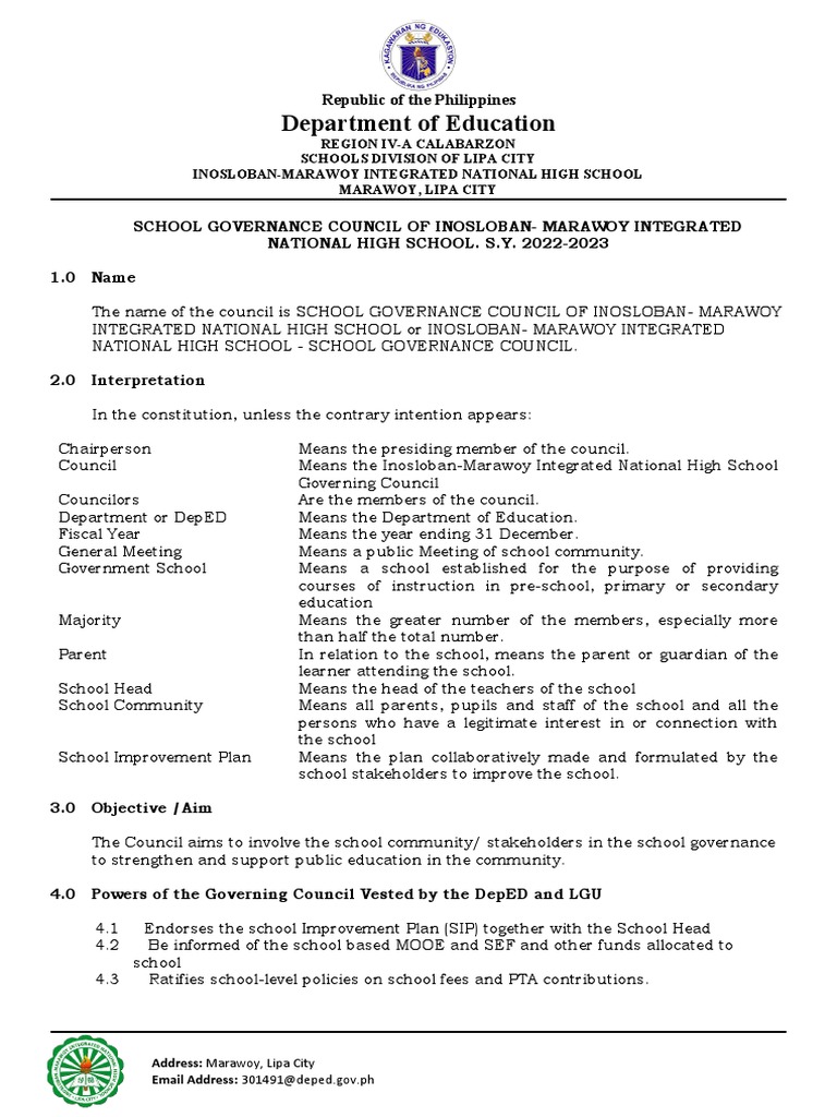 SGC by Laws 2022-2023 | Download Free PDF | Quorum | Governance