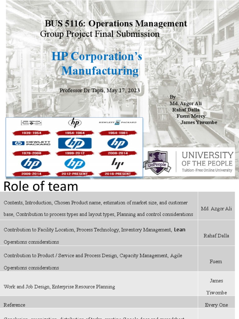 BUS 5116: HP Operations Management Project | PDF | Enterprise Resource ...