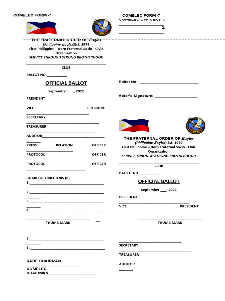 Club Ballot 2022 1 | PDF | Commission On Elections (Philippines ...