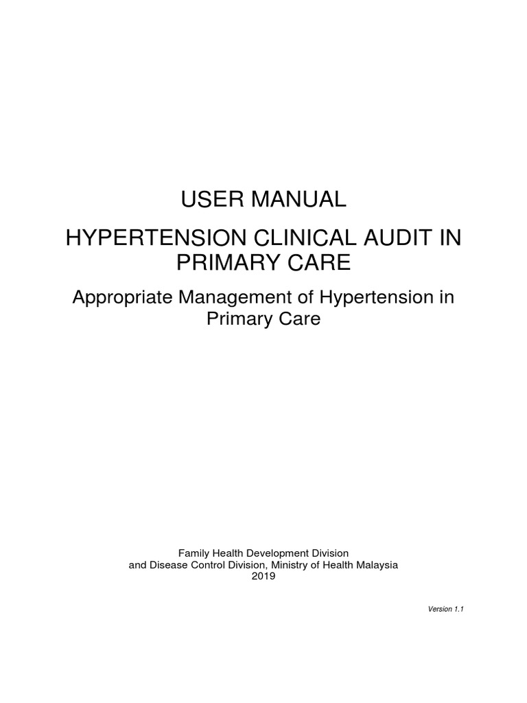 Guideline For HPT Audit 2019, v1.1 | PDF | Hypertension ...