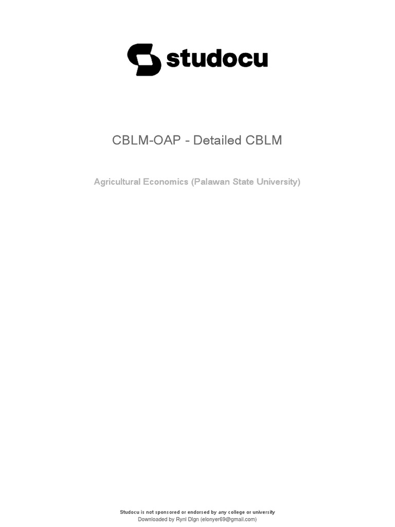 CBLM Oap Detailed CBLM | PDF | Compost | Soil