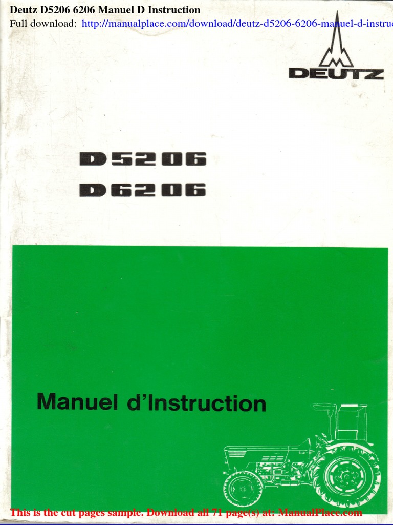 Deutz d5206 6206 Manuel D Instruction | PDF