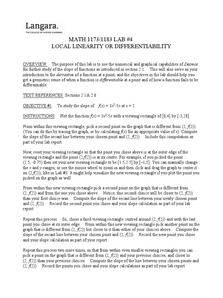 Lab04 Local Linearity Desmos | PDF | Exponential Function | Derivative