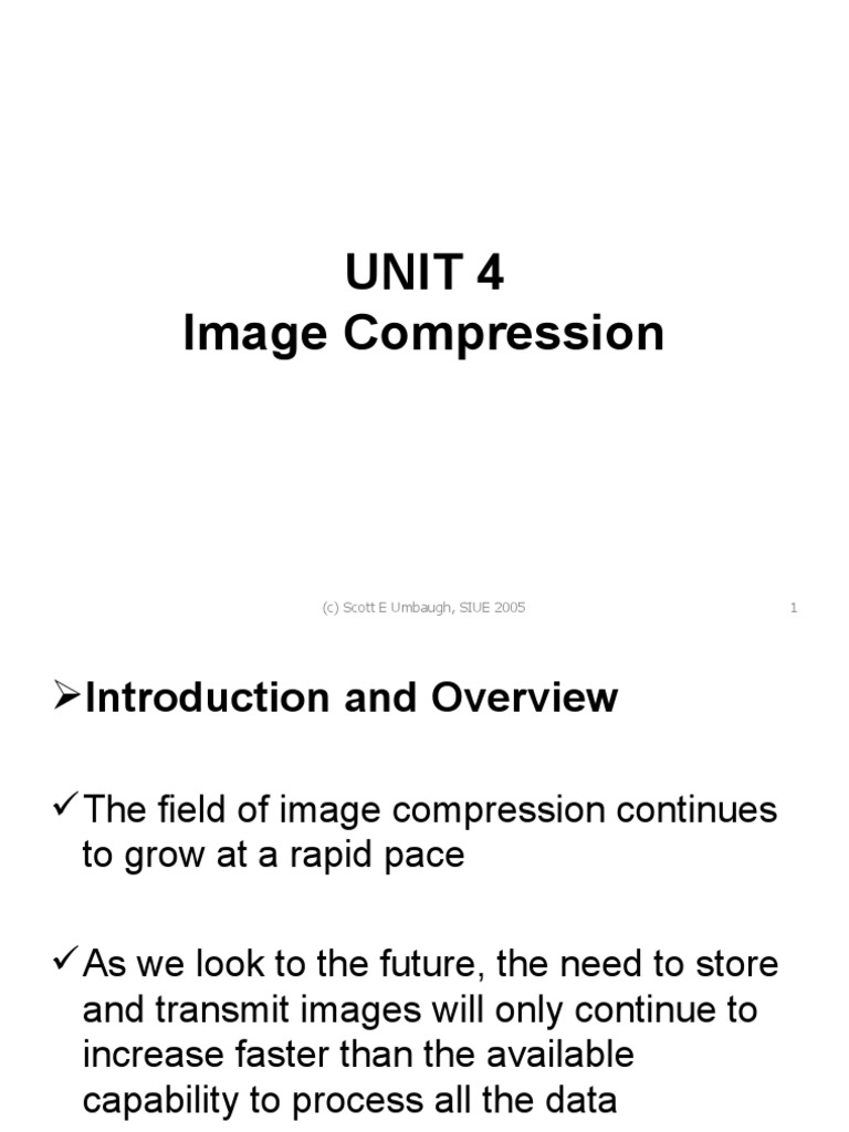 Unit-4 Image Compression | PDF | Data Compression | Video