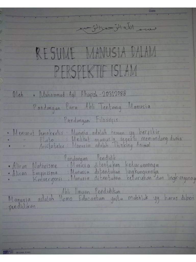 Manusia Dalam Perspektif Islam - Muhammad Aqil Alhafizh - 20312088 | PDF