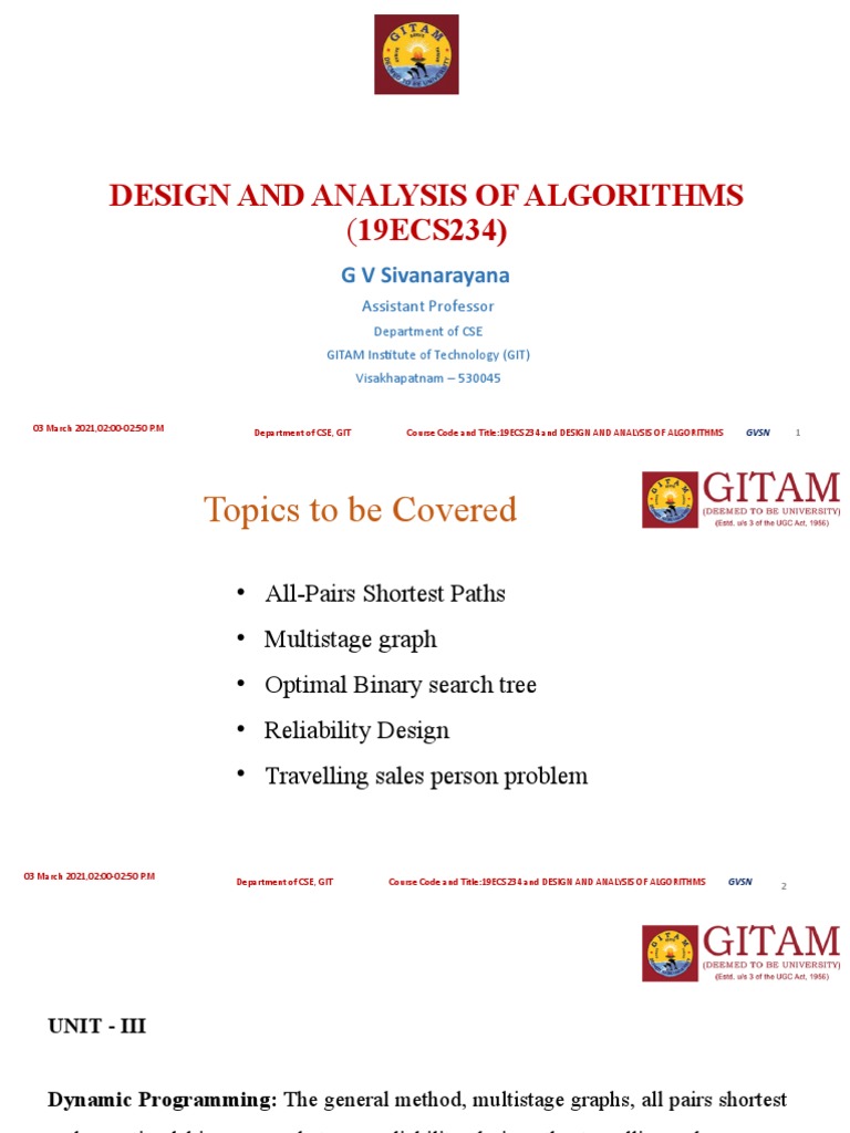 Unit-3 - Dynamic Programming | PDF | Dynamic Programming | Time Complexity Unit-3 - Dynamic Programming | PDF | Dynamic Programming | Time Complexity