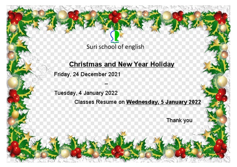 Suri School Holiday Schedule | PDF