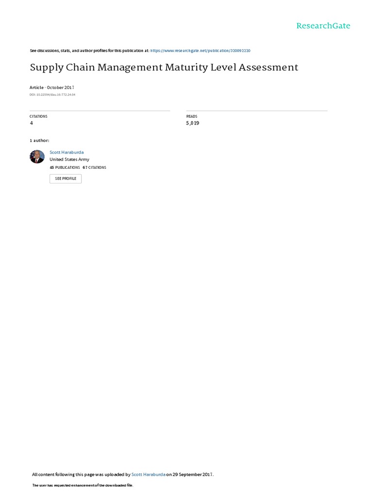 Supply Chain Management Maturity Model | PDF | Supply Chain Management ...