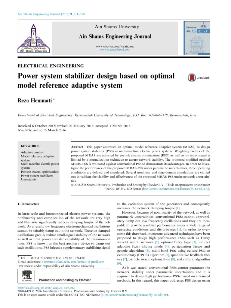 Power System Stabilizer Design Based On Optimal Mo | Download Free PDF ...