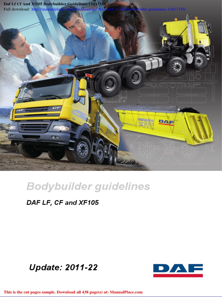 Daf LF CF and Xf105 Bodybuilder Guidelines 13d17316 | PDF | Truck ...