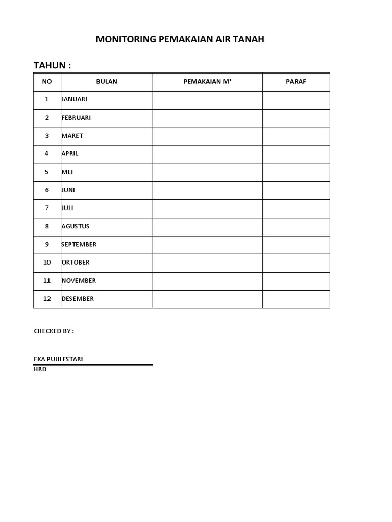 Form Pemakaian Air Tanah | PDF
