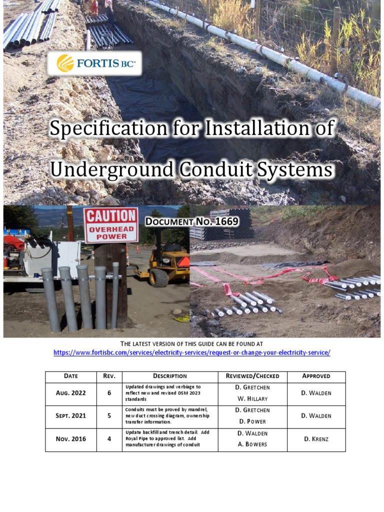 Specification For Installation of Underground Conduit Systems | PDF ...