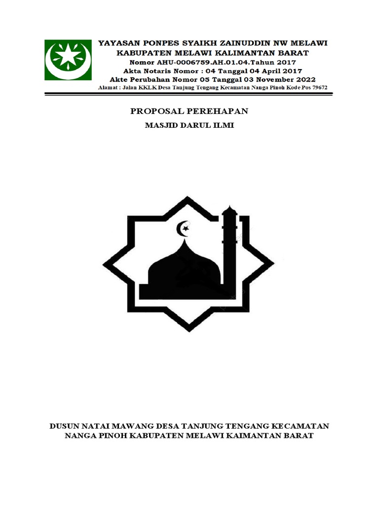 Proposal Rab Masjid Pondok | PDF