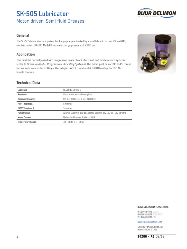 SK-505 Air-Driven Lubrication Pump | PDF | Mechanical Engineering ...
