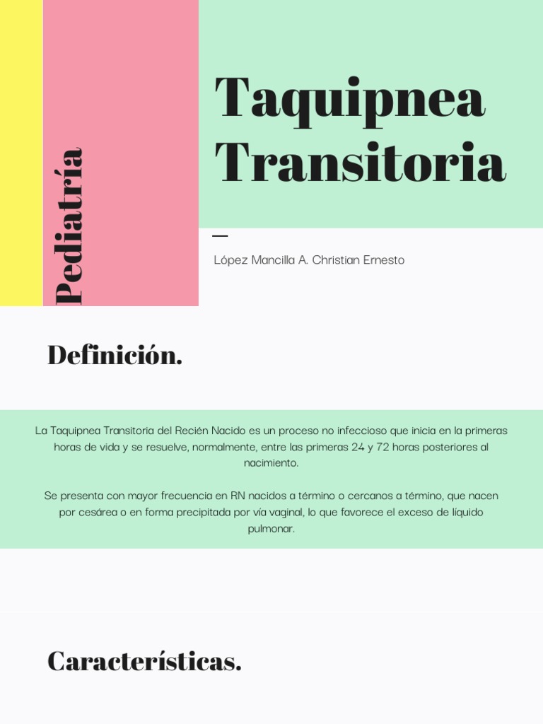 Taquipnea Transitoria en Recién Nacidos | PDF | Parto | Pulmón