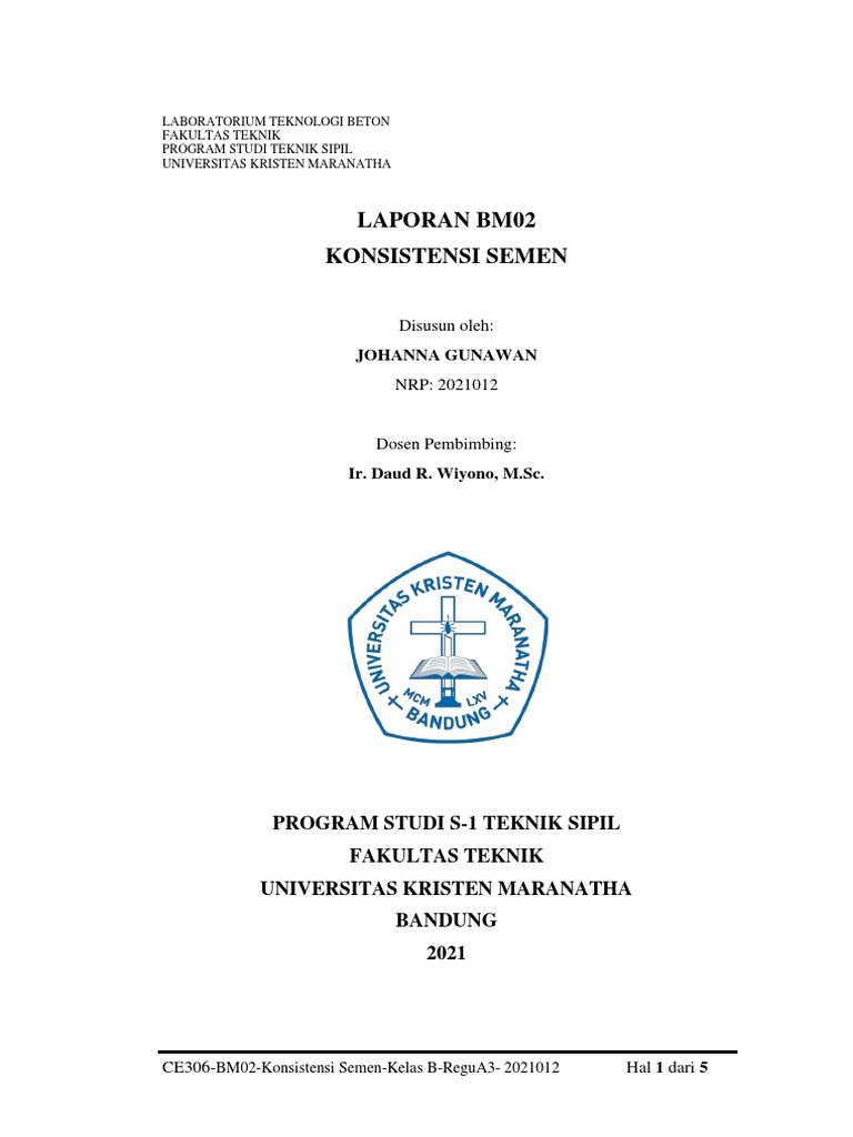 Laporan BM02 - Konsistensi Semen | PDF