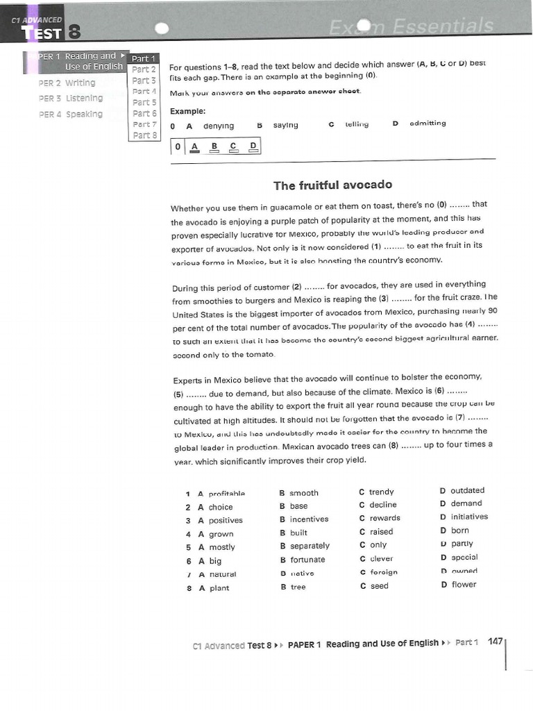 Mock 2023 Advanced Essentials 1 Test 8 | PDF