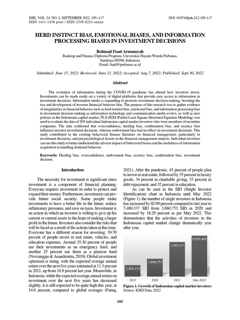 Herd Instinct Bias, Emotional Biases, and Information Processing Biases in Investment Decisions ...