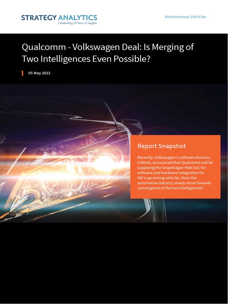 SA-AVS - Qualcomm - Volkswagen Deal - Is Merging of Two Intelligences Even Possible | PDF ...