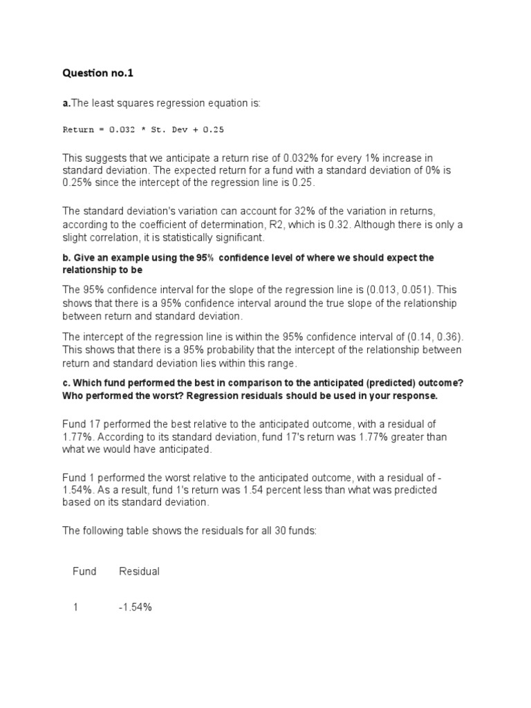 Solution | Download Free PDF | Errors And Residuals | Regression Analysis