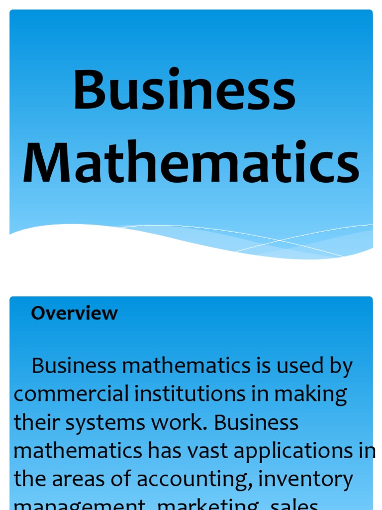 Business Mathematicsfinal | PDF | Interest | Present Value
