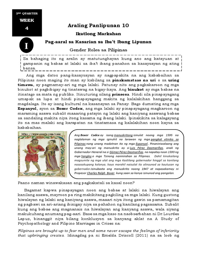 AP 10 3Q Week 4 Work Sheet | PDF