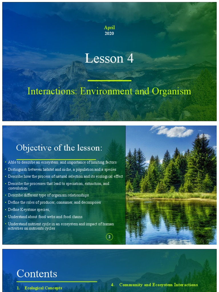 Lession 4 Interaction Organism and Environment | Download Free PDF | Ecosystem | Food Web