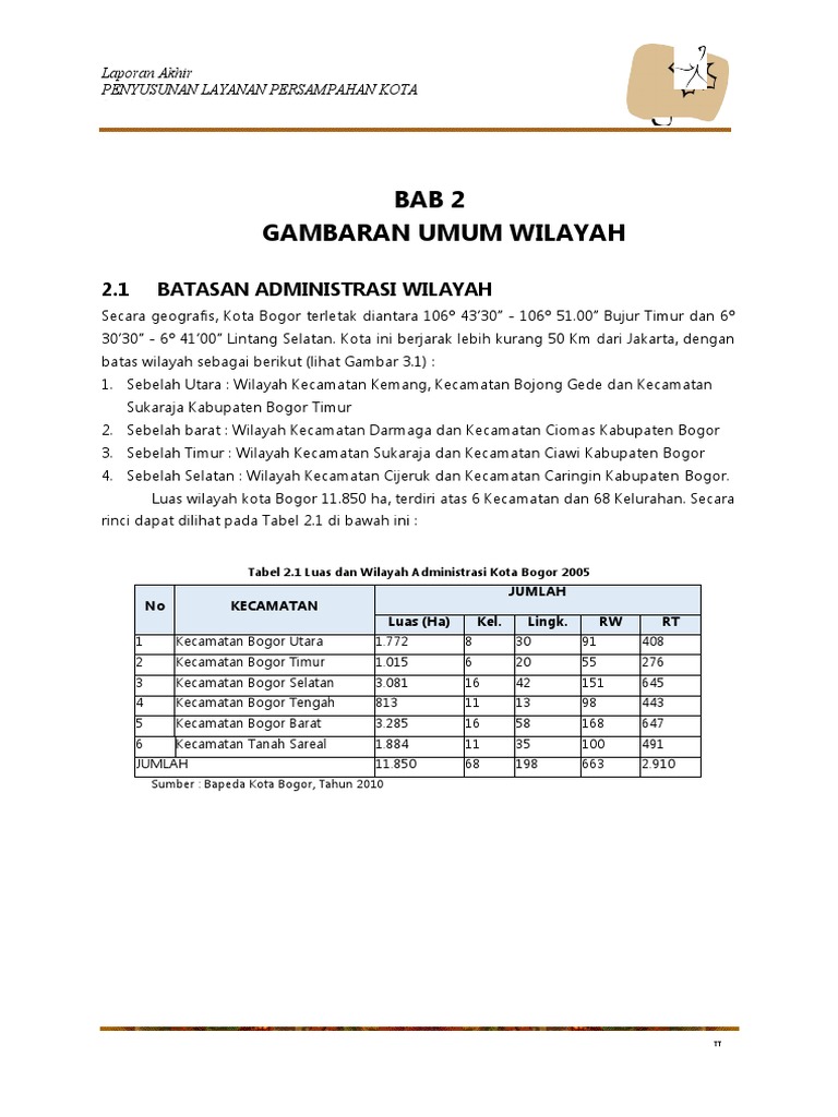 Bab II Gambaran Umum Wilayah | PDF