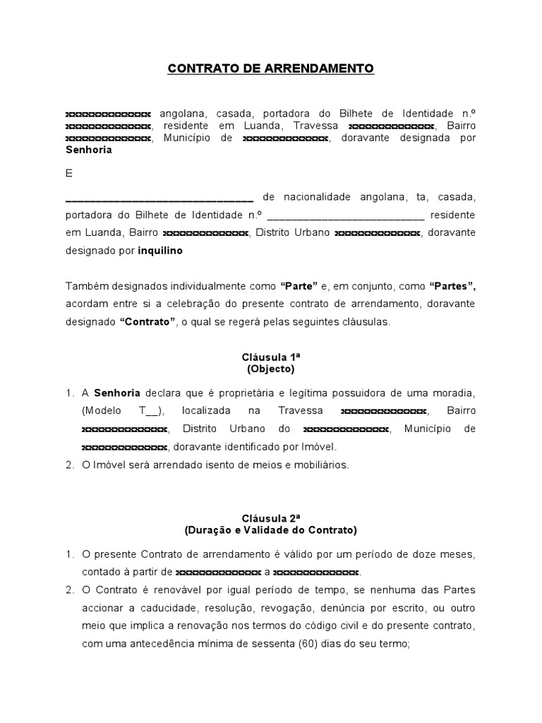 CONTRATO DE ARRENDAMENTO - Cópia | PDF | Leasing | Lei e economia