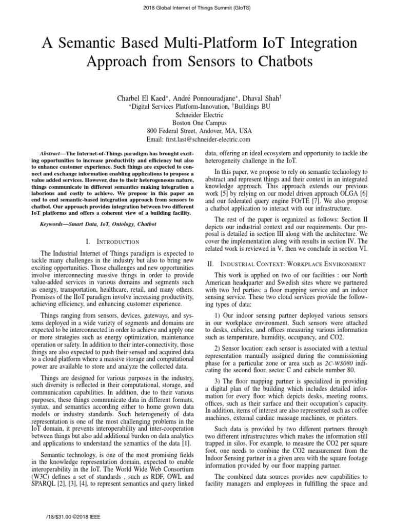 A Semantic Based Multi-Platform IoT Integration Approach From Sensors ... A Semantic Based Multi-Platform IoT Integration Approach From Sensors ...