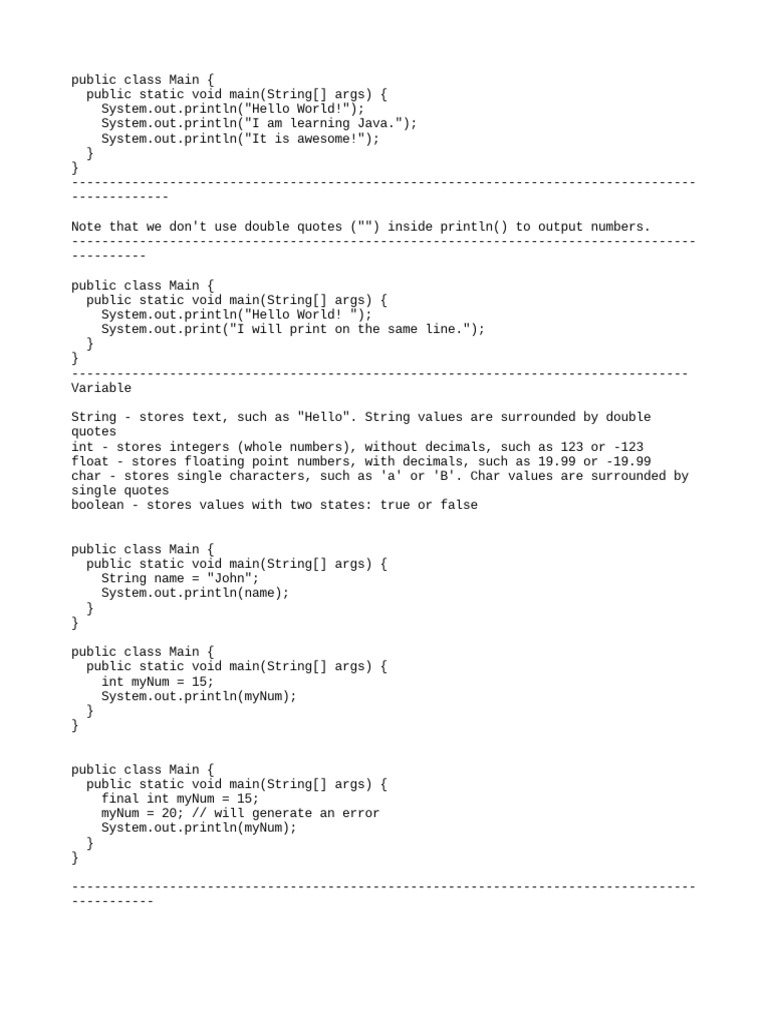 Java Notes | PDF | Inheritance (Object Oriented Programming) | Class ... Java Notes | PDF | Inheritance (Object Oriented Programming) | Class ...