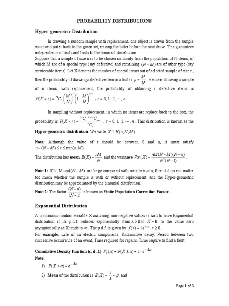 Probability Distributions | PDF | Probability Distribution | Variance