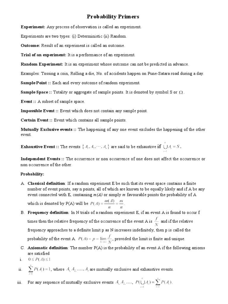 Probability Basics | Download Free PDF | Randomness | Probability Probability Basics | Download Free PDF | Randomness | Probability