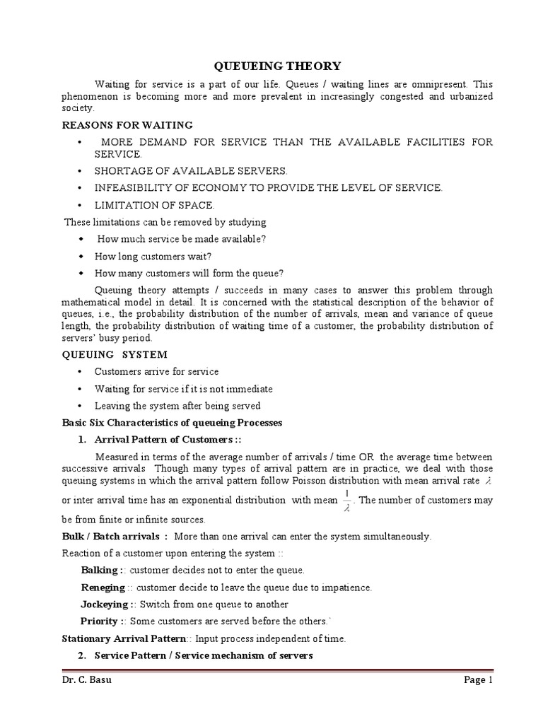 Basic Queuing Theory | PDF | Statistics | Statistical Theory Basic Queuing Theory | PDF | Statistics | Statistical Theory