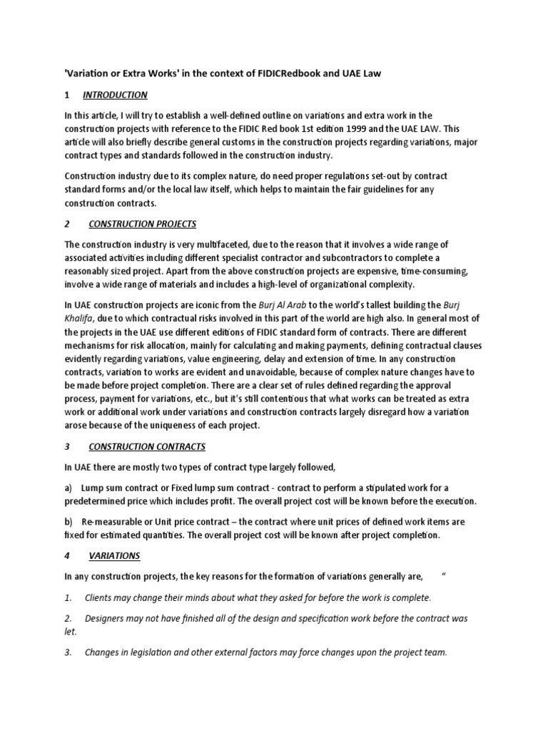 Variation or Extra Works | PDF | Private Law | Justice